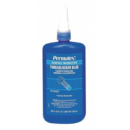 Permatex Threadlocker, Blue, Medium Strength, 250mL Bottle 24325 | Zoro