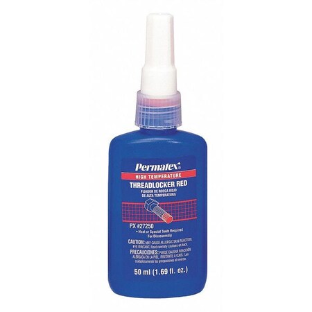 Permatex Threadlocker, Red, High Strength, 50ml Bottle 27250 | Zoro