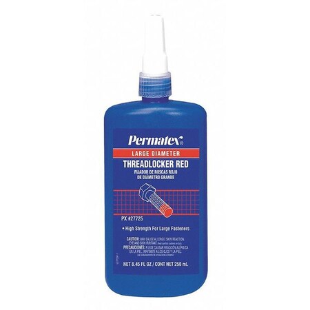 Permatex Threadlocker, Red, High Strength, 250mL Bottle 27725 | Zoro