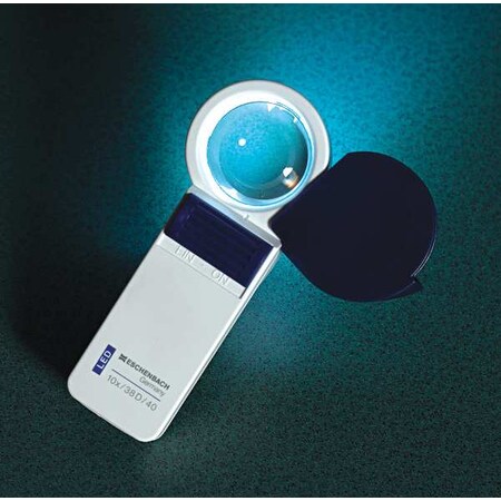 Eschenbach Optik Gmbh Hand Held LED Magnifier, 10x 1511-10 | Zoro
