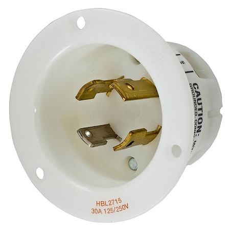 Hubbell Wiring Device-Kellems Flanged Locking Inlet, 30 A, 125/250V AC ...
