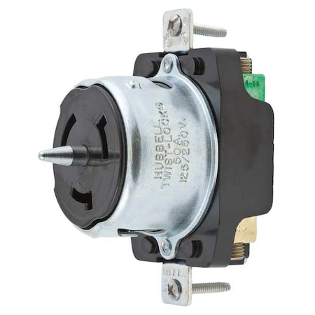 Hubbell CS6369 50A Twist-Lock Receptacle 3P 4W 125/250VAC BK | Zoro.com