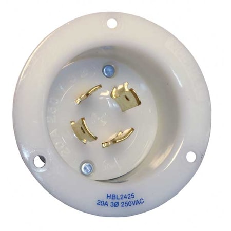Hubbell Wiring Device-Kellems Flanged Locking Inlet, 20 A, 250V AC ...