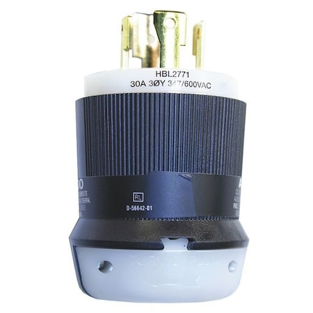 Hubbell Wiring Device-Kellems Locking Plug, L20-30P, 30 A, 347/600V AC ...