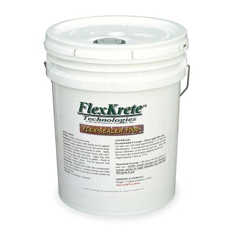 Flexkrete Concrete Sealer, Flex-Sealer 1000 Series, Clear, 5 gal, Pail FS1000 | Zoro