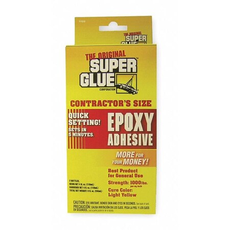 Super Glue Epoxy Adhesive, 4-oz. Bottle Resin, 4-oz. Bottle Hardener, 1 ...