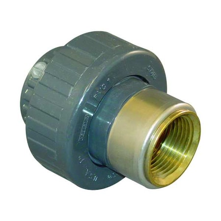 Zoro Select PVC, Brass Union, FNPT x Socket, 1 in Pipe Size 859-010BR ...