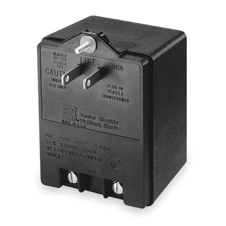 Sloan Plug-In Transformer, 120V In/24V Out, 35VA ETF-233 | Zoro