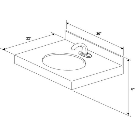 Bradley 22" W x Surface Mount, Terreon, Lavatory Deck S45-2458 | Zoro