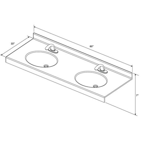 Bradley 22" W x Surface Mount, Terreon, Lavatory Deck S45-2460 | Zoro