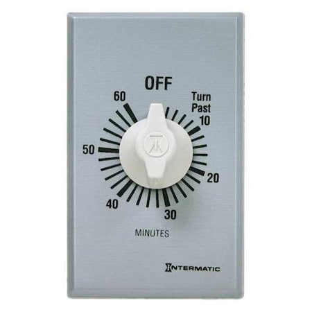 Intermatic Timer, Spring Wound, 60 Min, DPST, Silver FF460M | Zoro