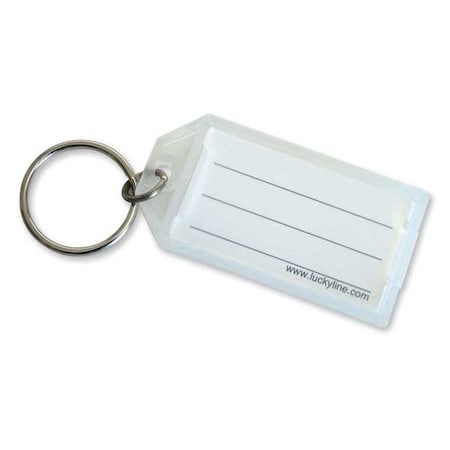 LUCKY LINE PRODUCTS Clear Key Tag with Flap & Split Ring, 10 pk ...