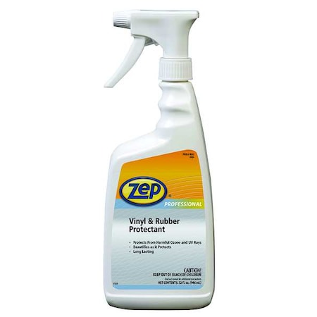 ZEP PROFESSIONAL 1 Qt. Vinyl & Rubber Protectant Bottle, White, Liquid ...
