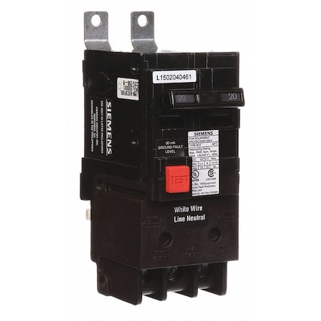 SIEMENS 20A, 2 pole Miniature Circuit Breaker, BLE, 120/240V AC, - BE220
