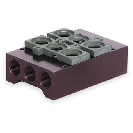 Numatics Manifold Block, 2 Stations, 3/8 NPT 206-1760 | Zoro