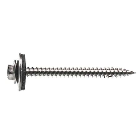 Zoro Select Self-Piercing Screw, Plain 316 stainless steel Hex Washer ...