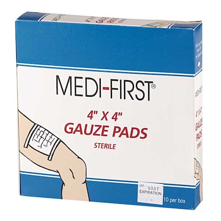 Medi-First Gauze Pad, Cotton Blend Gauze, PK10 62012 | Zoro