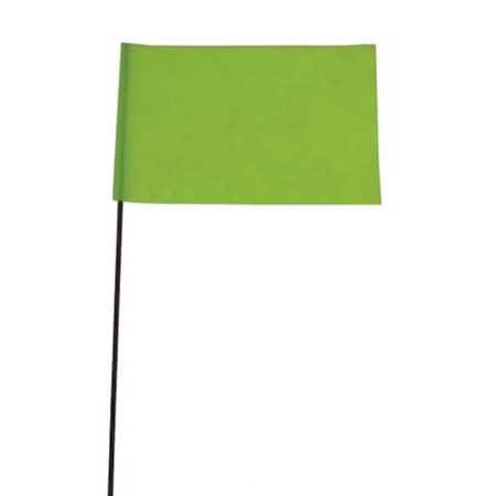 Zoro Select Marking Flag, Fluor Lime, Vinyl, PK100 3JVK9 | Zoro