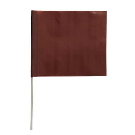 Presco Marking Flag, Brown, Blank, PVC, PK100 F4524BRN-200 | Zoro