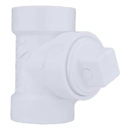 Zoro Select PVC Cleanout Tee with Plug, Hub x Hub x FNPT, 1-1/2 in Pipe ...