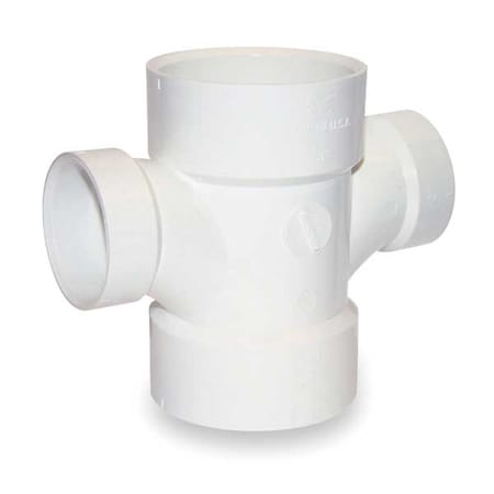 Charlotte Pipe And Foundry 4" x 4" x 3" x 3" Hub PVC DWV Sanitary Tee ...