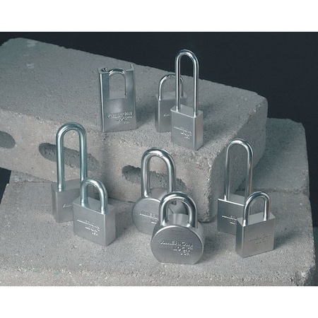 American Lock Padlock, Keyed Different, Long Shackle, Rectangular Steel ...