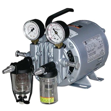 Gast Vacuum Pump, Rotary Vane, 1/6 HP, 20 In HG 0211-V45F-G8CX | Zoro