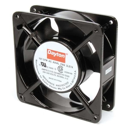 Dayton Axial Fan, Square, 230V AC, 1 Phase, 107 cfm cfm, 4 11/16 in W ...