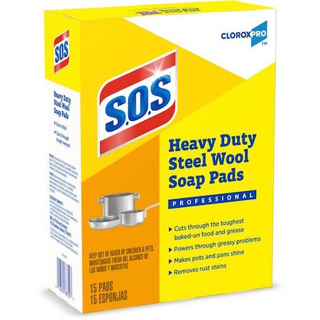 S.O.S. Box of Steel Wool Pads, Course 88320 | Zoro