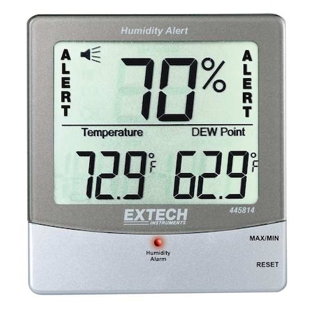Extech Indoor Digital Hygrometer, 14 to 140 F 445814 | Zoro