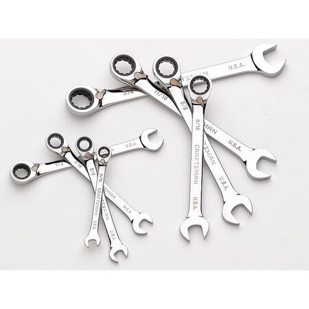 Craftsman Reversible Wrench Set, SAE, 72 pt., 8 PC 9-42404 | Zoro