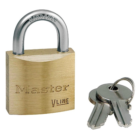 Master Lock Padlock, Keyed Alike, Standard Shackle, Rectangular Brass ...