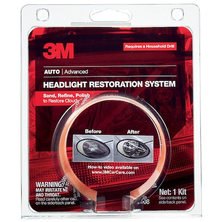 3M Headlight Lens Restoration Kit, Retail 39008 | Zoro