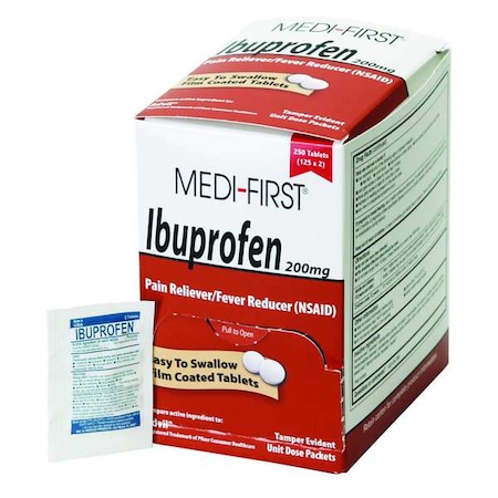 Medi-First Pain Relief, Ibuprofen, 200 mg., Tablet Form, Wrapped ...