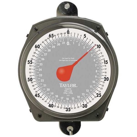 Taylor Mechanical Hanging Scale, 32kg/70 lb, Dial 3470410410 | Zoro