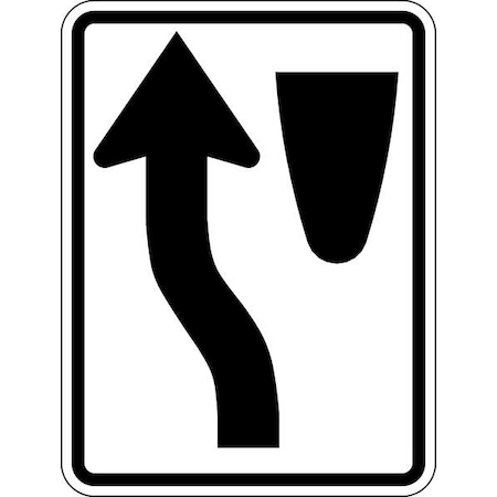Lyle Merge Left Traffic Sign, 24 in Height, 18 in Width, Aluminum ...