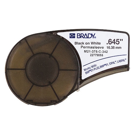 Brady Label Tape Cartridge, Black/White, Labels/Roll: Continuous M21 ...