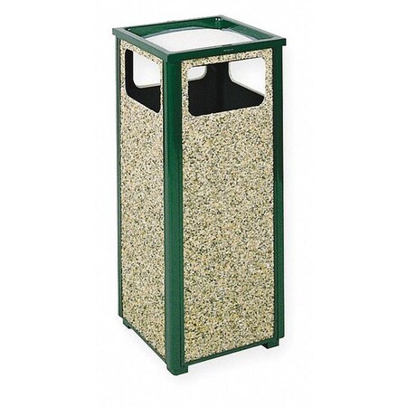 Rubbermaid 12 gal. Square Ash/Trash Can, Green, None, Steel ...