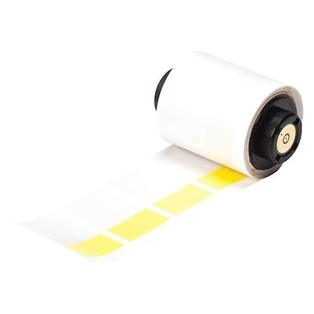 Brady 1" x 1-1/2" Yellow on Translucent Label, Self Laminating Vinyl ...