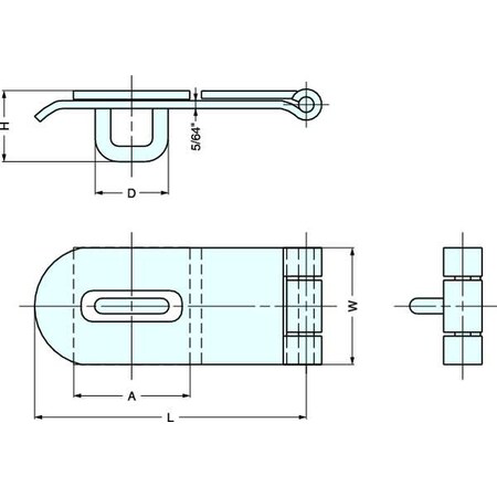 Lamp Weld On Hasp, Fixed, 316 Stainless Steel HP-645 | Zoro