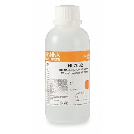 Hanna Instruments Calibration Solution, TDS 1382 ppm, 500mL HI7032L | Zoro