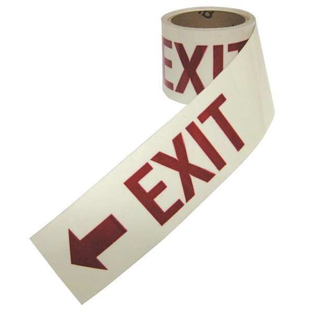 Zoro Select Floor Marking Tape, vinyl, Exit with Left Arrow, White, 3 ...