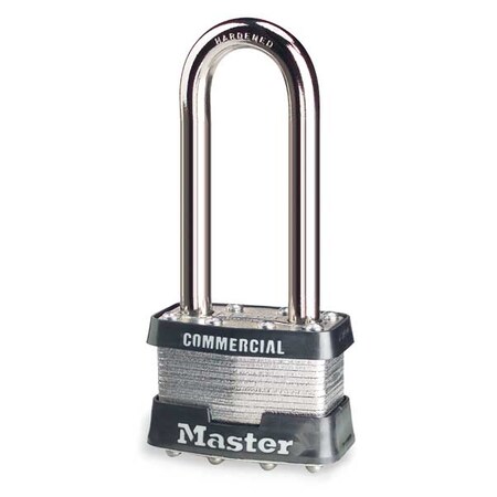 Master Lock Padlock, Keyed Different, Long Shackle, Rectangular Steel ...