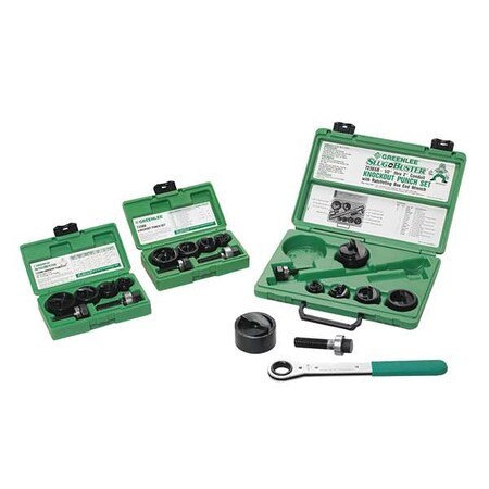 Greenlee Slug-Buster Knockout Punch Kit w/ Hex Ratchet Wrench, 1/2" - 2 ...