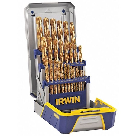 Irwin 29pc. HSS Gold Oxide 135 Degrees Drill Bit Set 3018002 | Zoro