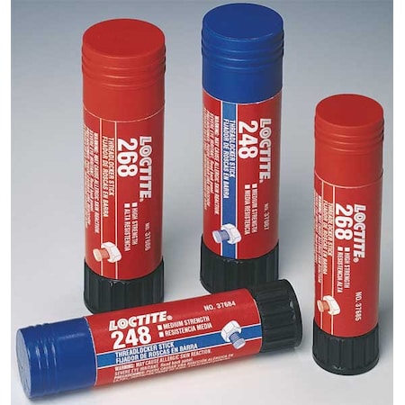 Loctite Threadlocker, LOCTITE 248, Blue, Medium Strength, Solid, 0.32 ...