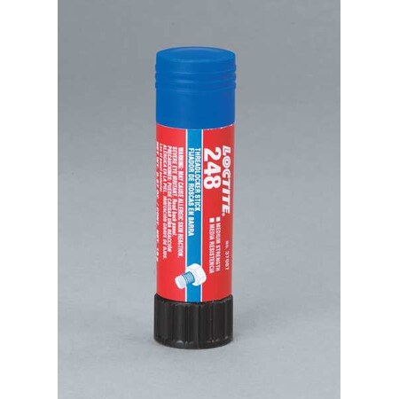 Loctite Threadlocker, LOCTITE 248, Blue, Medium Strength, Solid, 0.67 ...