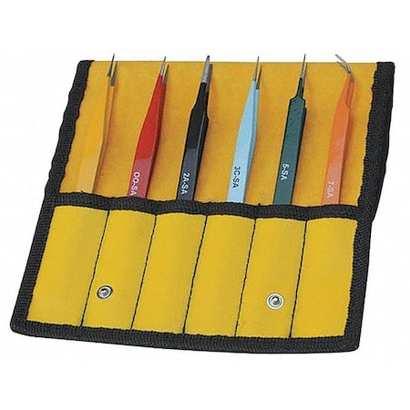 Aven Color-Coded Tweezers Set (6-Piece) 18480EZF | Zoro