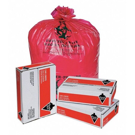 Tough Guy Hospital Isolation Bags, 44 gal., Red, PK25 31DL06 | Zoro