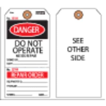 Electromark Tag, Do Not Operate, Cardstock, 5 3/4 in H x 2 7/8 in W ...